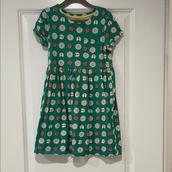 Mini Boden | Dresses | Mini Boden Green Dress With Floral And Ladybug ...
